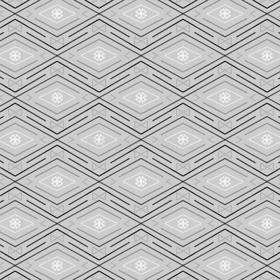 Elegant Silver Grey Seamless Pattern of Diamonds and Zigzag Lines Stock ...