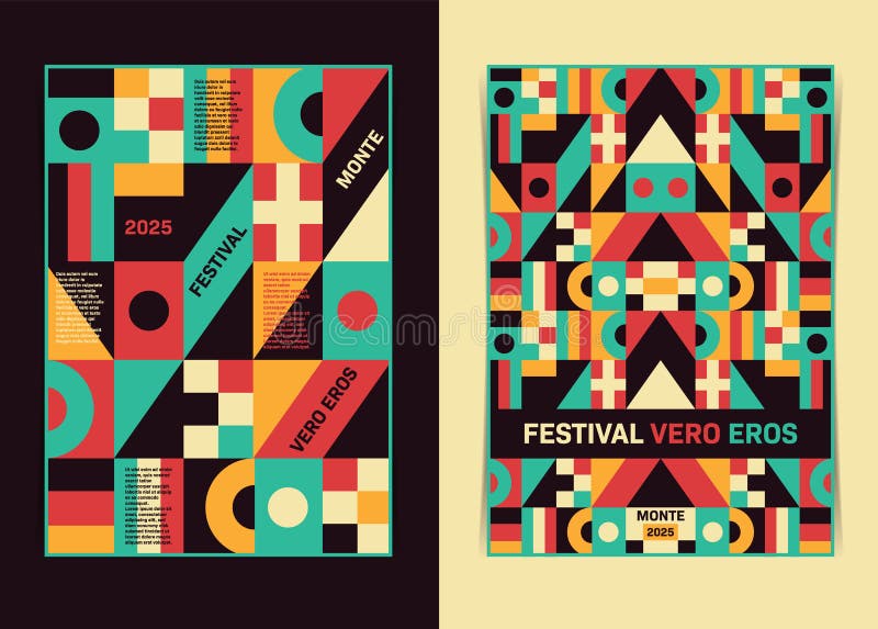Modern Geometric Pattern Flyer Festival Template. Vector Illustration ...