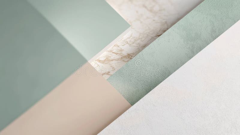 Modern Geometric Pattern in Soft Pastel Colors with a Mix of Materials ...