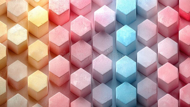 Modern Geometric Pattern with Soft Pastel Cubes in Vibrant Colors Stock ...