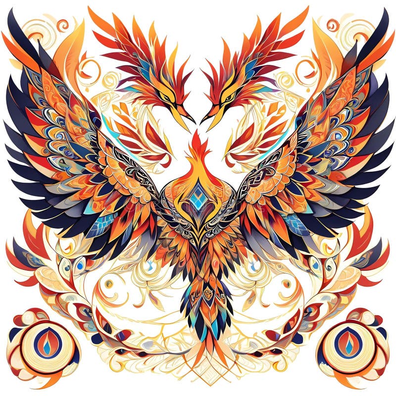 Geometric Phoenix Tattoo Design Premium Stock Illustration ...