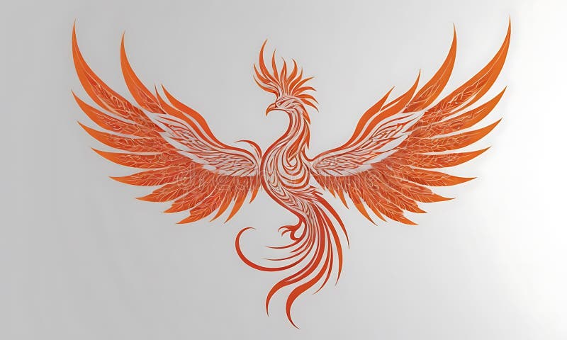 A Modern Geometric Phoenix Illustration, Gradient Abstract Texture ...