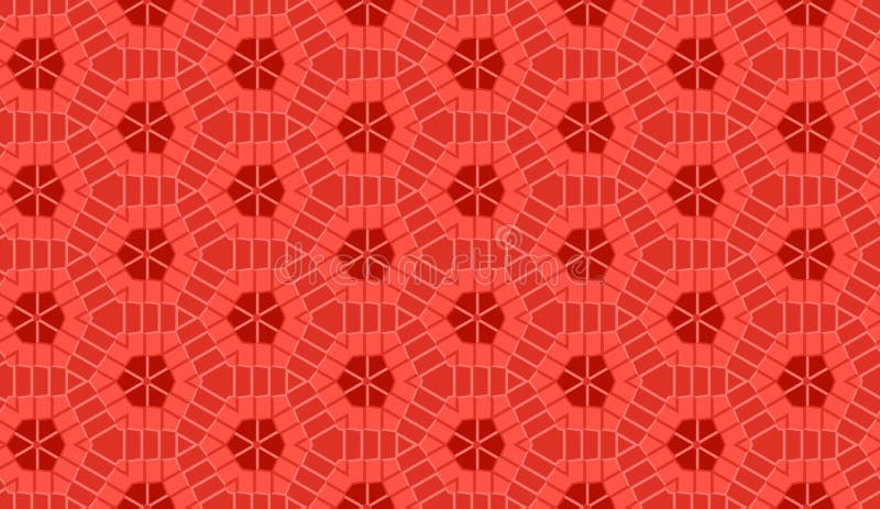 Modern Geometric Seamless Hexagon Pattern of Red Color Stock Vector ...