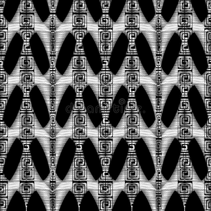 Modern Geometric Seamless Pattern. Black White Abstract Hatching Stock ...