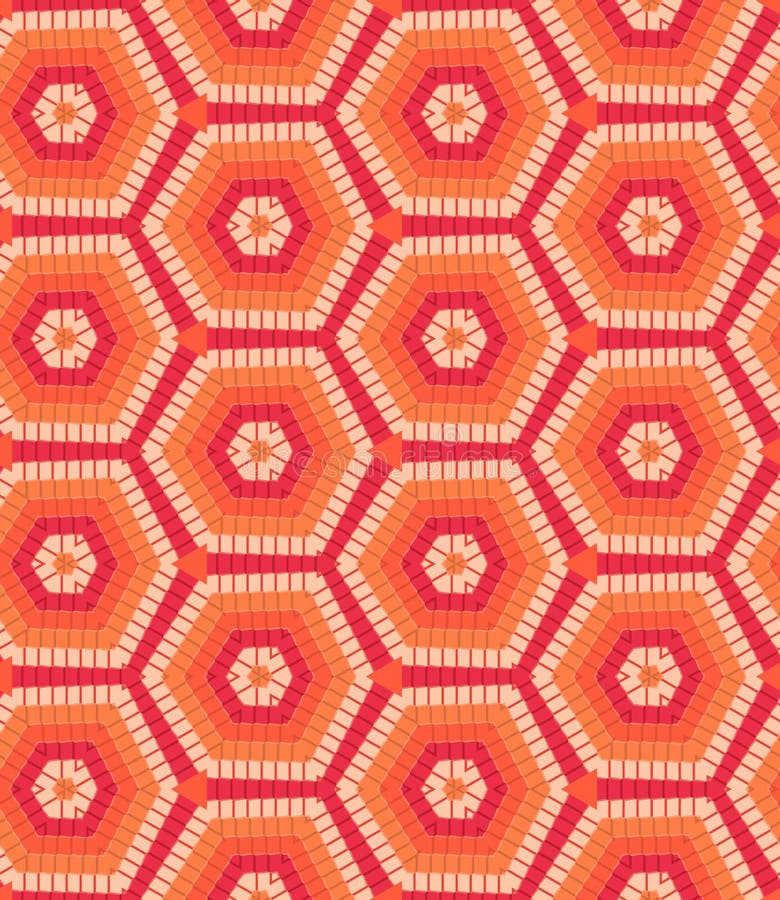 Modern Geometric Seamless Pattern in Red and Orange Colors Stock Vector ...