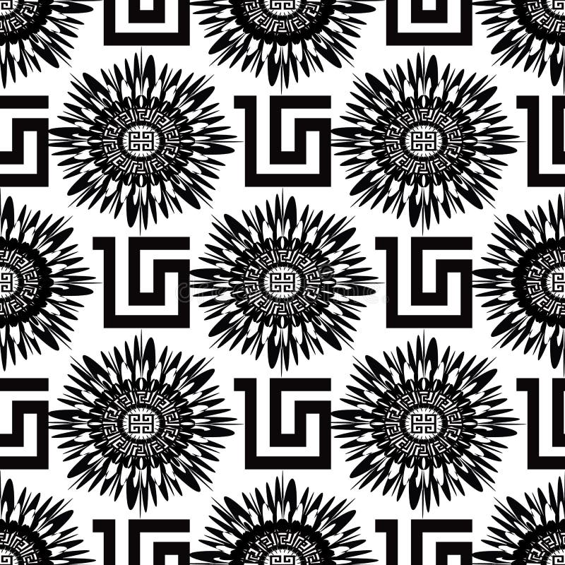 Modern Geometric Seamless Pattern. Vector Isolated Meander Background ...