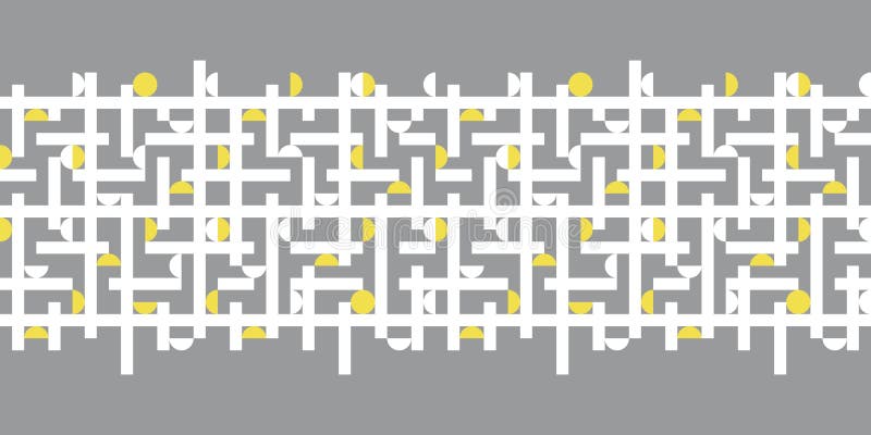 Modern Geometric Seamless Vector Pattern Border with White Rectangular ...