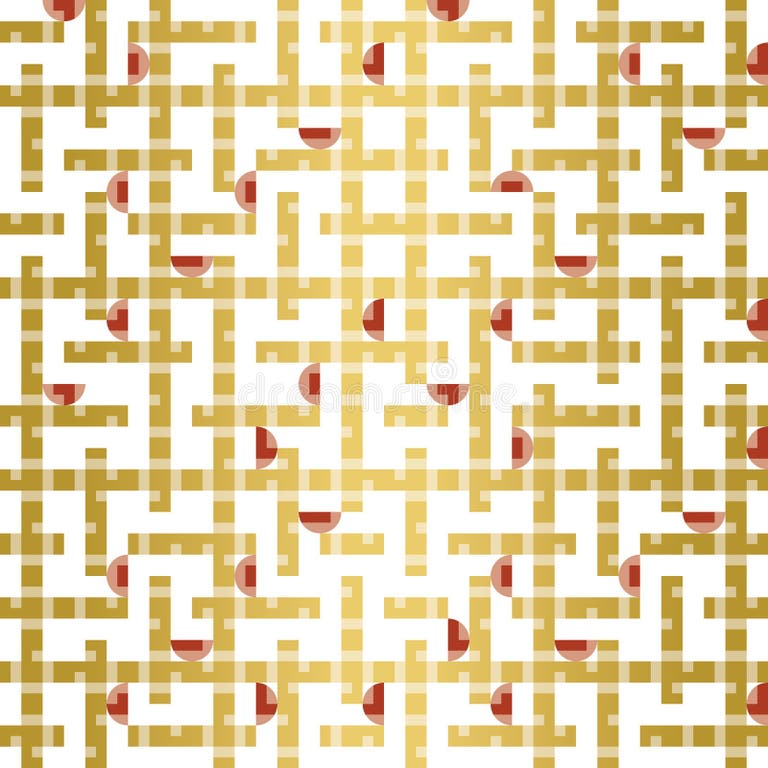 Modern Geometric Seamless Vector Pattern with Golden Rectangular Maze ...