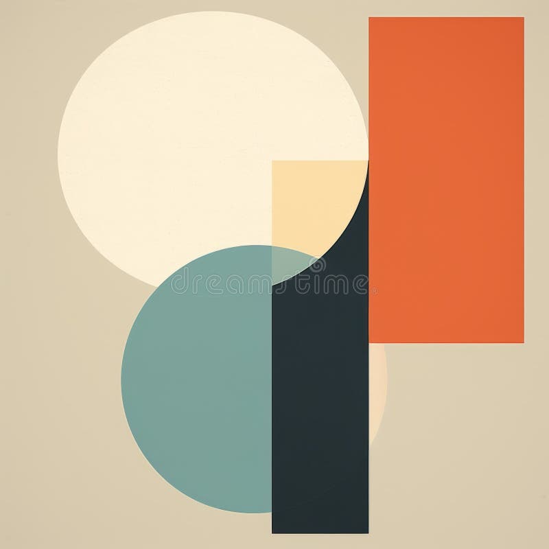 Modern Geometric Shapes on Beige Background Stock Illustration ...