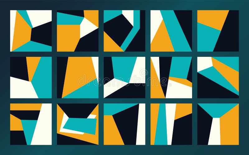 Modern Geometric Sharp Shapes. Geometry Bauhaus Bold Square Elements ...