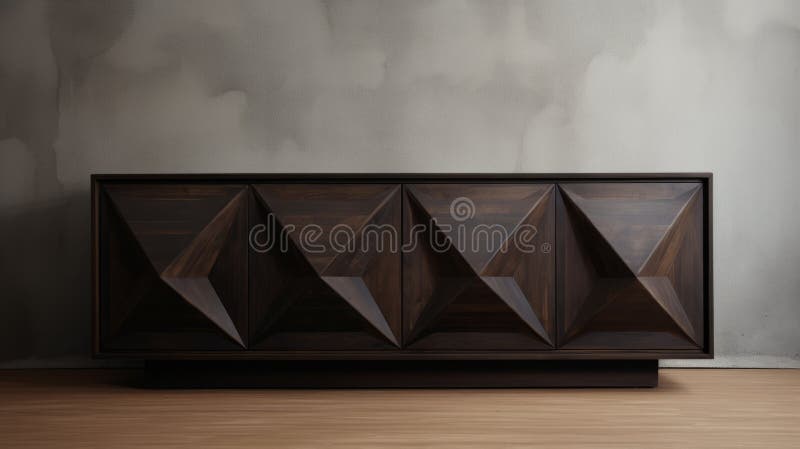 Modern Geometric Sideboard with Realistic Chiaroscuro Design Stock ...