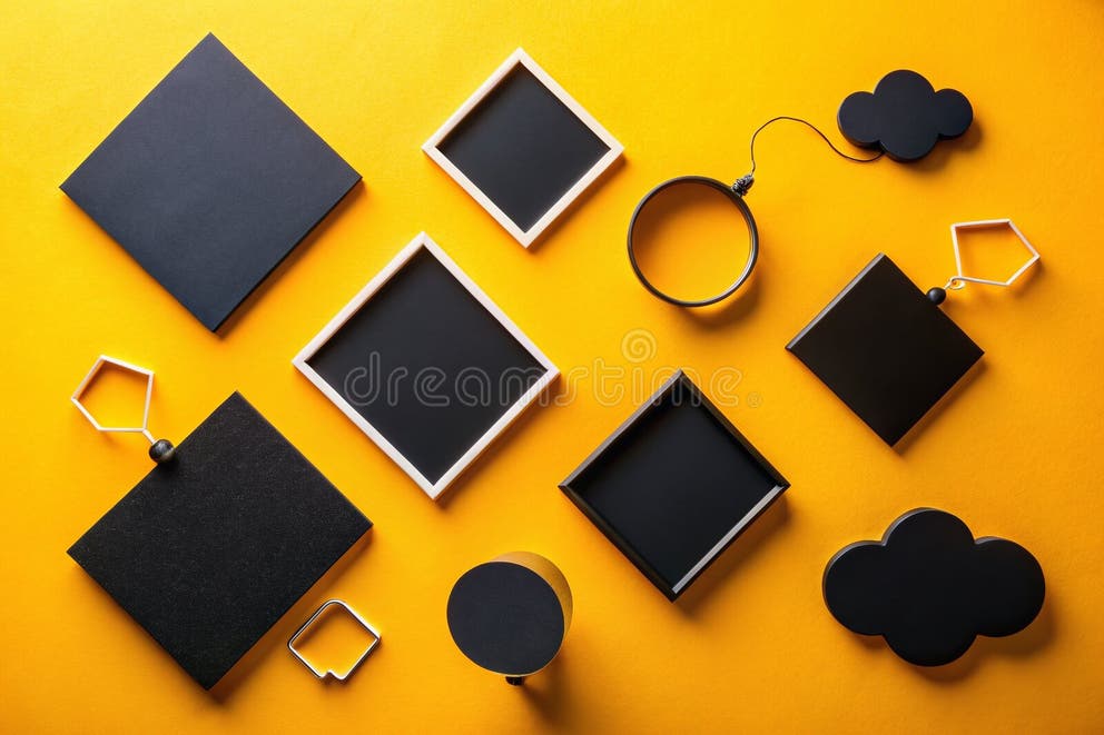 Modern Geometric Silhouette Frames Badges and Stickers a Versatile ...