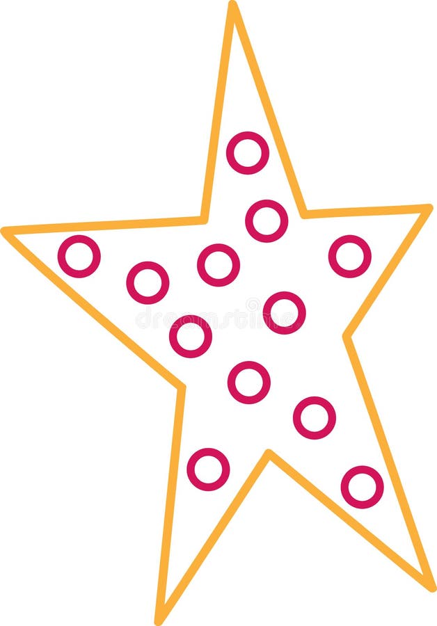 Modern Geometric Star with Circles. Vector Star in Red and Yellow ...