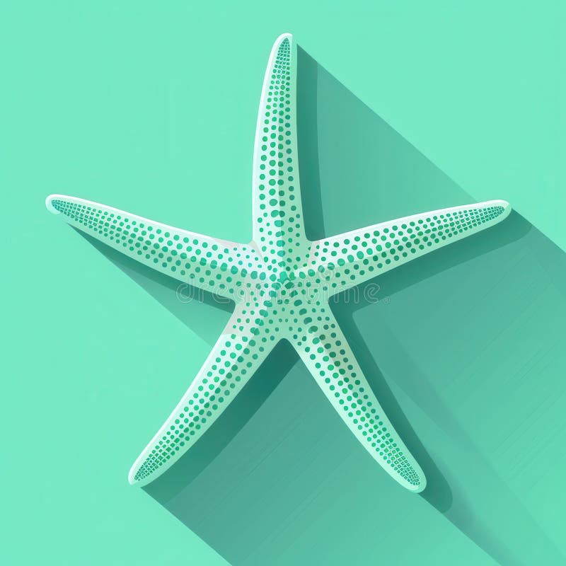 A Modern Geometric Starfish Icon Displayed on a Solid, Vibrantgreen ...
