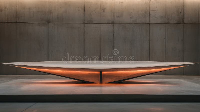 A Modern, Geometric Table with a Warm Orange Glow. Stock Photo - Image ...