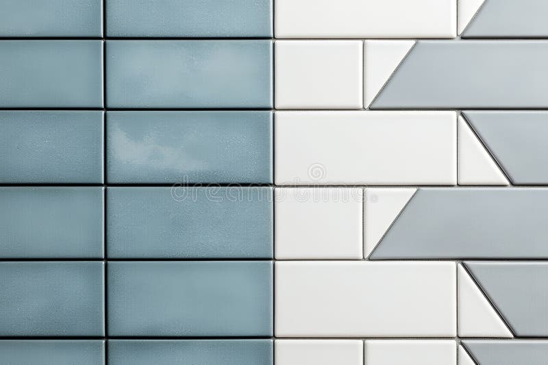 Modern Geometric Tile Design Blue White Gray Wall Texture Stock ...