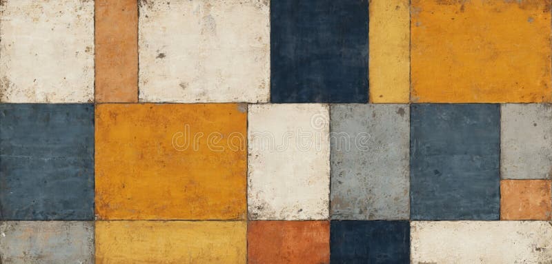 Modern Geometric Tile Rug Featuring Intricate Edging Pattern. Rustic ...