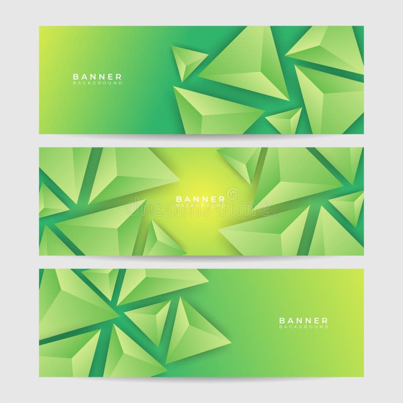 Modern Geometric Triangle Green Banner Background. Vector Abstract ...