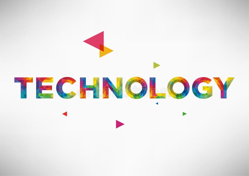 Modern Geometric Vector Design with Technology Word Stock Vector ...