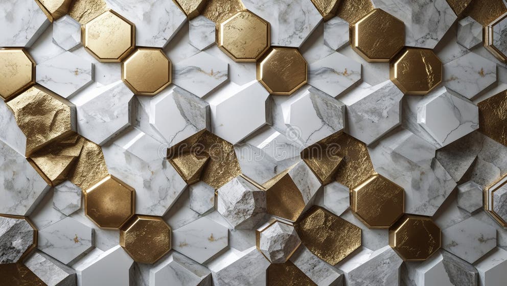 Metallic Hexagonal Wall Texture Stock Illustration - Illustration of ...