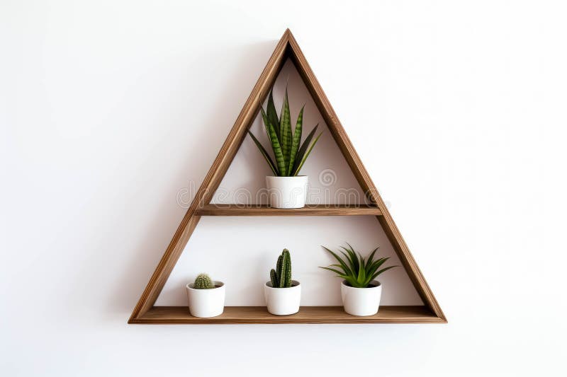 Modern Geometric Wall Shelf Isolated on White Background. Shelf with ...