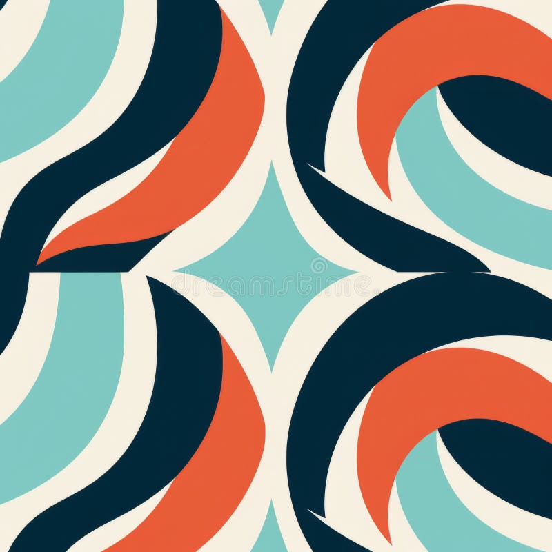 Modern Geometric Wave Pattern in Vintage Graphic Design Style Stock ...