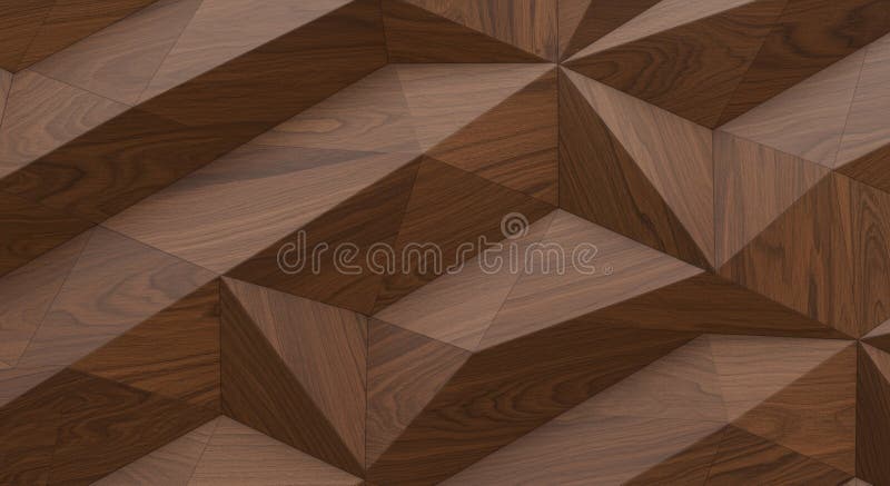 Modern Geometric Wood Panel Pattern, Brown Triangle Design, Unique Wall ...