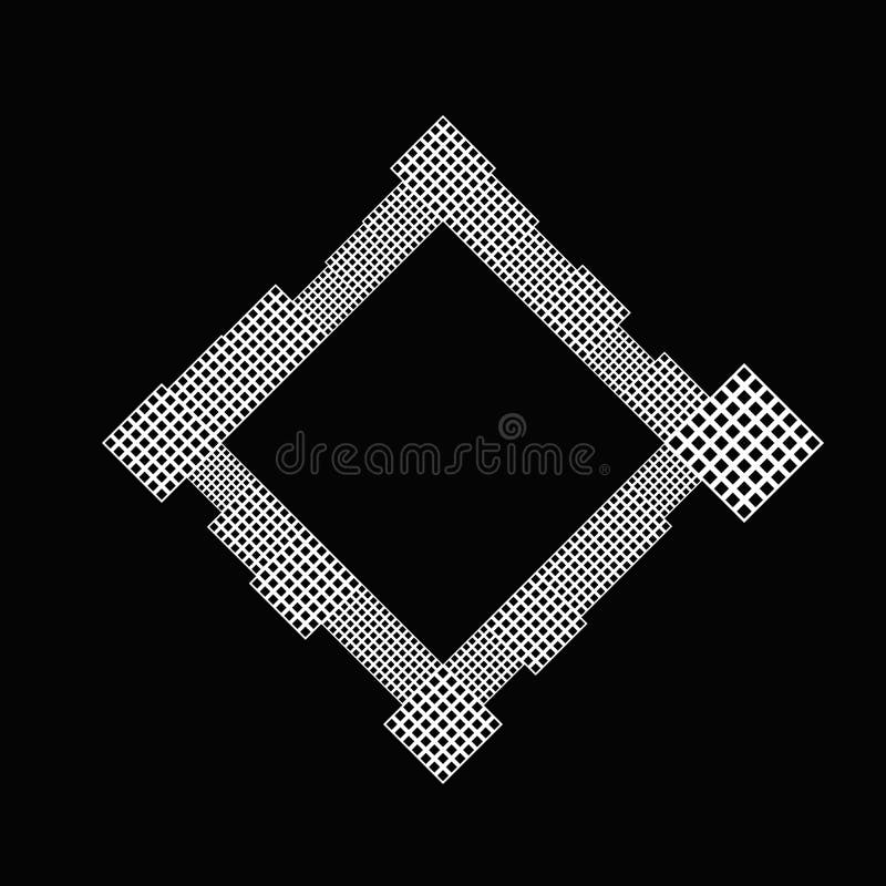 Modern Geometrical Abstract Diagonal Square Frame Border Stock Vector ...
