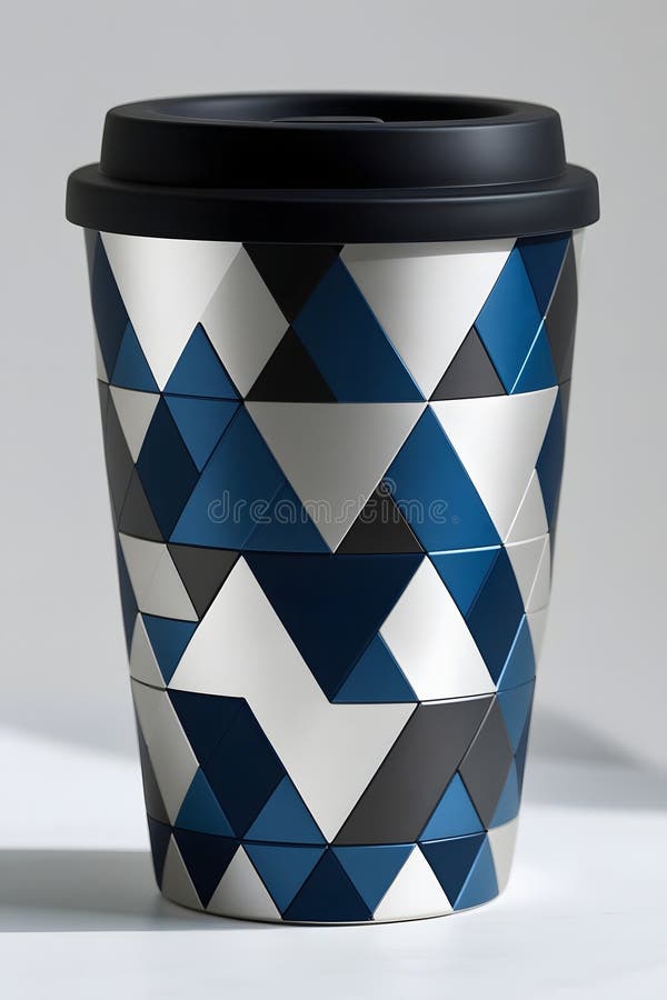 Stylish Geometric Coffee Cup Stock Illustration - Illustration of ...