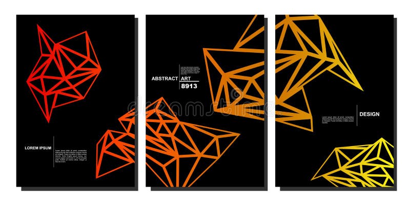 Modern Geometry Polygons Line Design Stock Illustration - Illustration ...