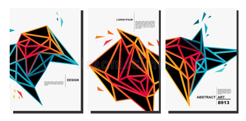 Modern Geometry Polygons Line Design Stock Illustration - Illustration ...