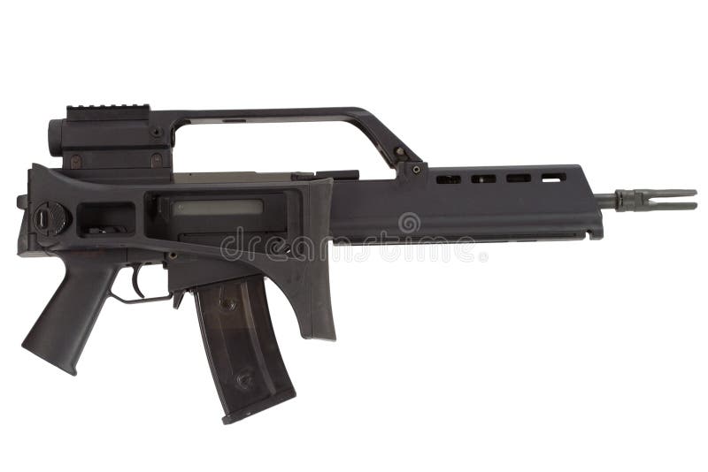 Modern German Army Assault Rifle with Folded Stock Stock Photo - Image ...
