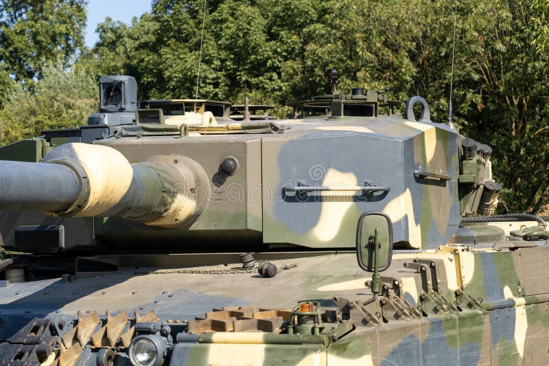 Modern German Leopard 2A4 Tank Painted in Camouflage Stock Image ...