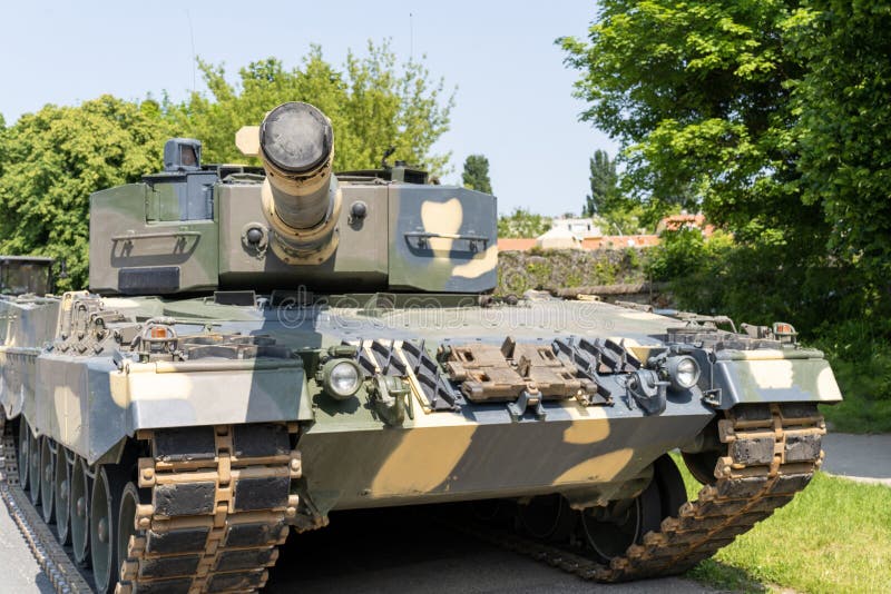 Modern German Leopard 2A4 Tank Painted in Camouflage Stock Photo ...