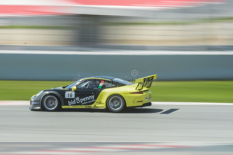 Modern Germany Fast Car Porsche 911 Driving in Track Editorial ...