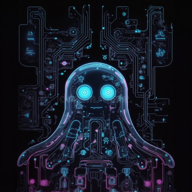 Modern Ghost of Computer, and, Internet or Electronics on Cpu ...