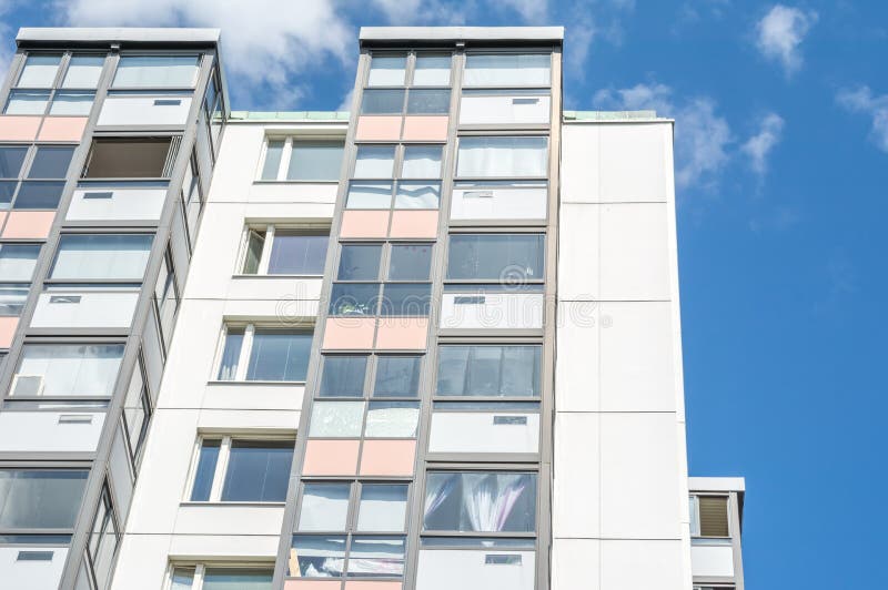 Modern Giant Apartment Building Blue Sky Facade Home Residential ...