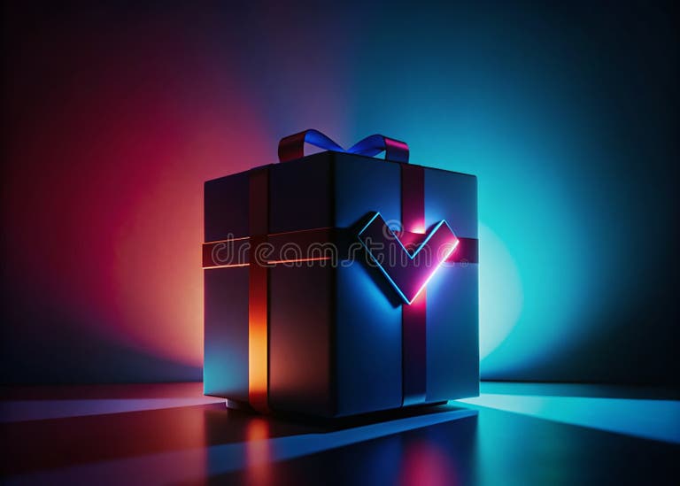 Modern Gift Box Design Concept Striking 3D Render of a Checkmarked ...