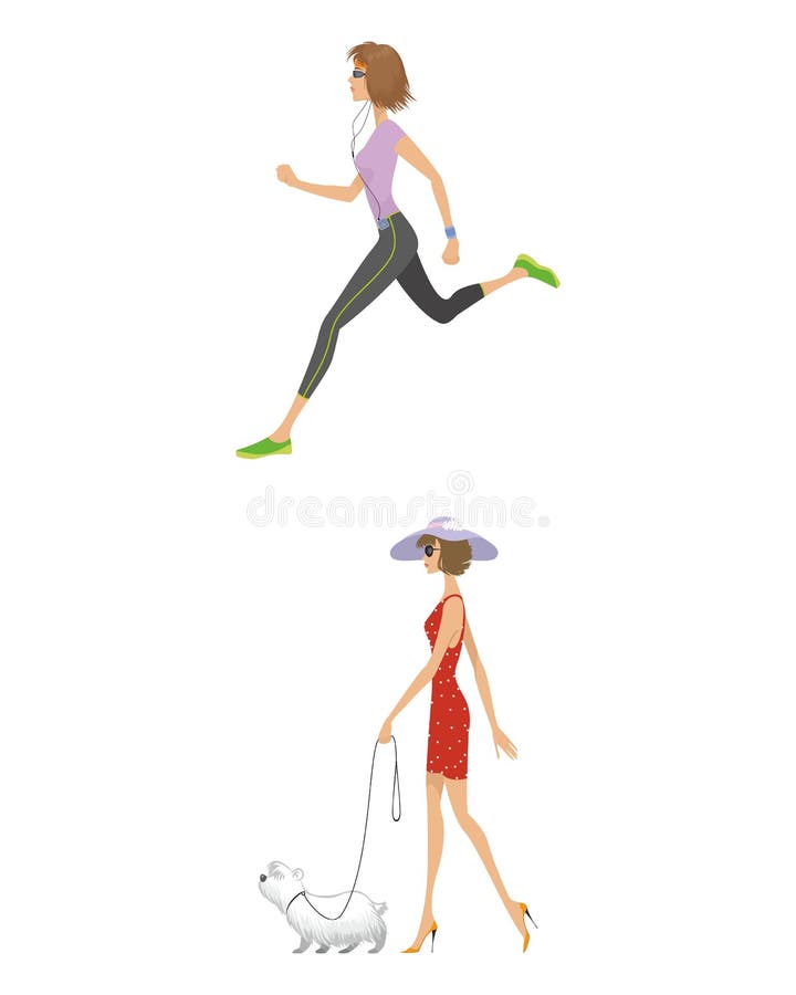 Modern girls life scene stock vector. Illustration of promenade - 46340525