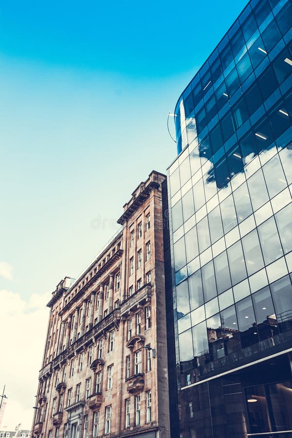 Modern, Glass Architecture in the Centre of Glasgow Stock Photo - Image ...
