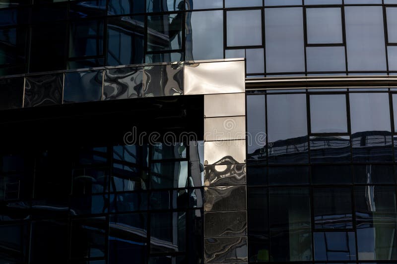 Modern Glass Architecture and Window Reflections in Warsaw Stock Photo ...