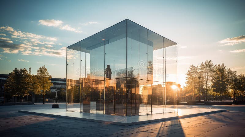 Modern glass box stock illustration. Illustration of clarity - 327681807