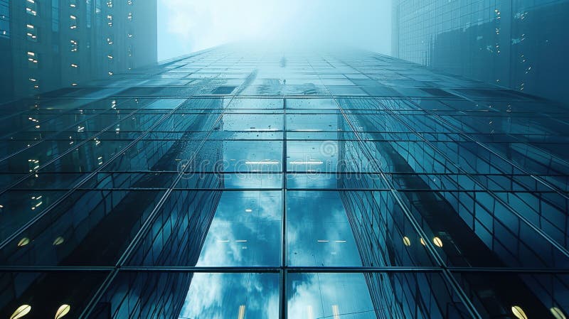 A Modern Glass Building. Bottom View Stock Photo - Image of financial ...
