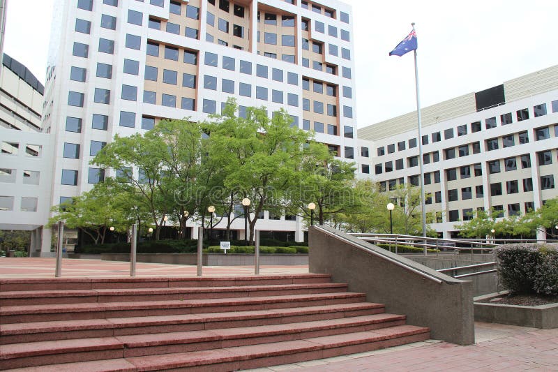 Modern Glass Building in Canberra - Australia Stock Photo - Image of ...