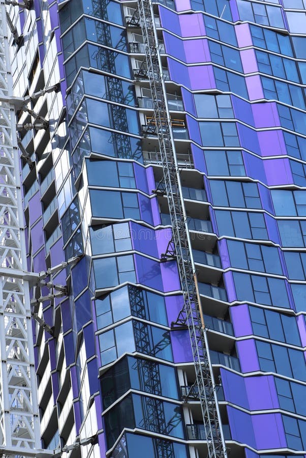 Purple Skyscraper stock photo. Image of building, buildings - 96468
