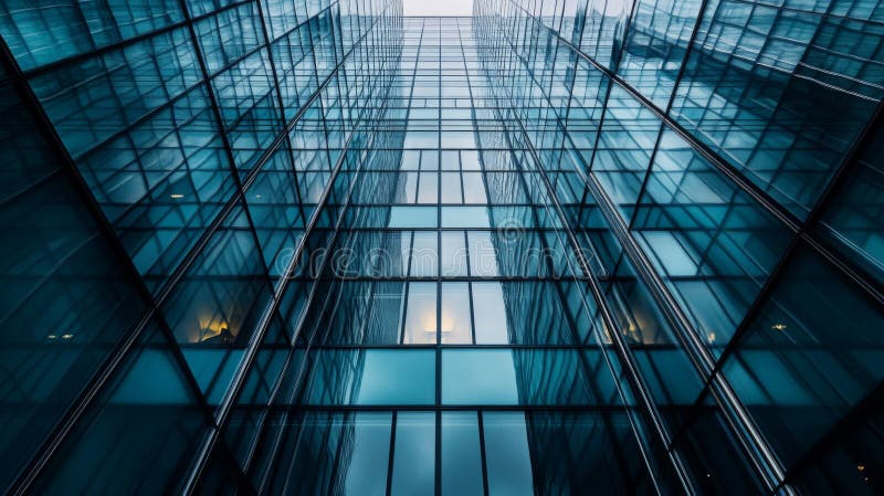 Modern Glass Building Facade with Geometric Pattern Stock Illustration ...