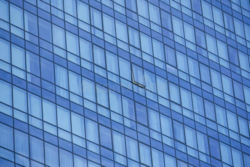 Modern Building Facade with Reflections of Sky and Missing Window Stock ...