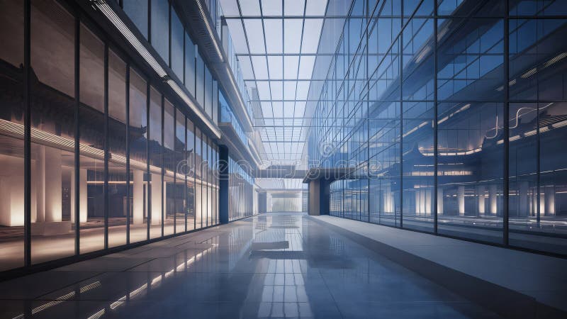 Modern Glass Building Interior, Architectural High Quality Image Stock ...