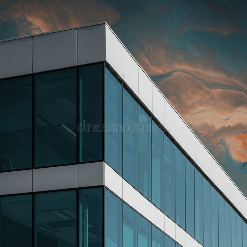 Modern Glass Building with Reflective Windows and a Sleek Metal Frame ...