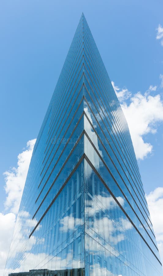 Modern Glass Building Skyscraper in Duesseldorf Blue Sky Editorial ...